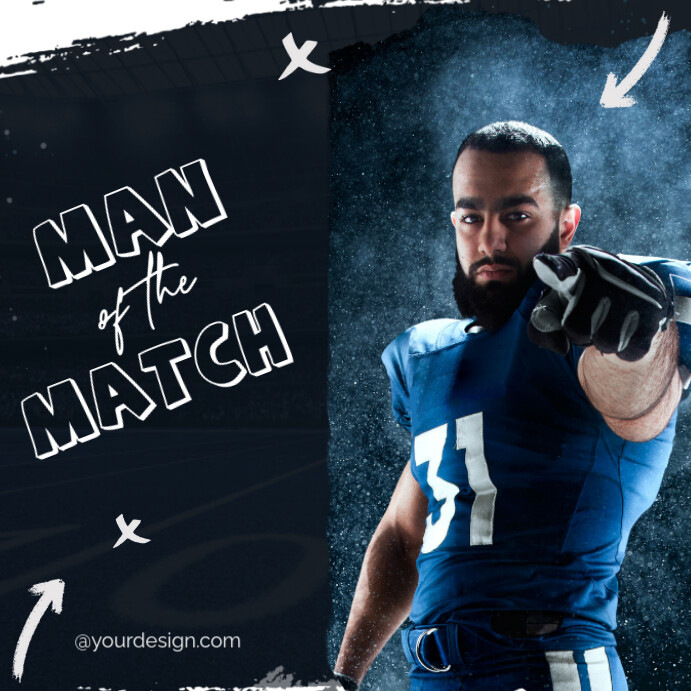 Black 3d Man Of The Match Football Pos Instagram Template | PosterMyWall
