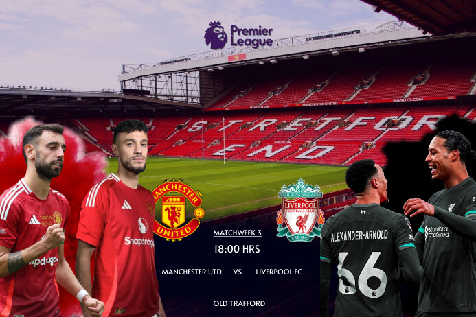 Copy of Black 3d Manchester United Vs Liverpool Post | PosterMyWall