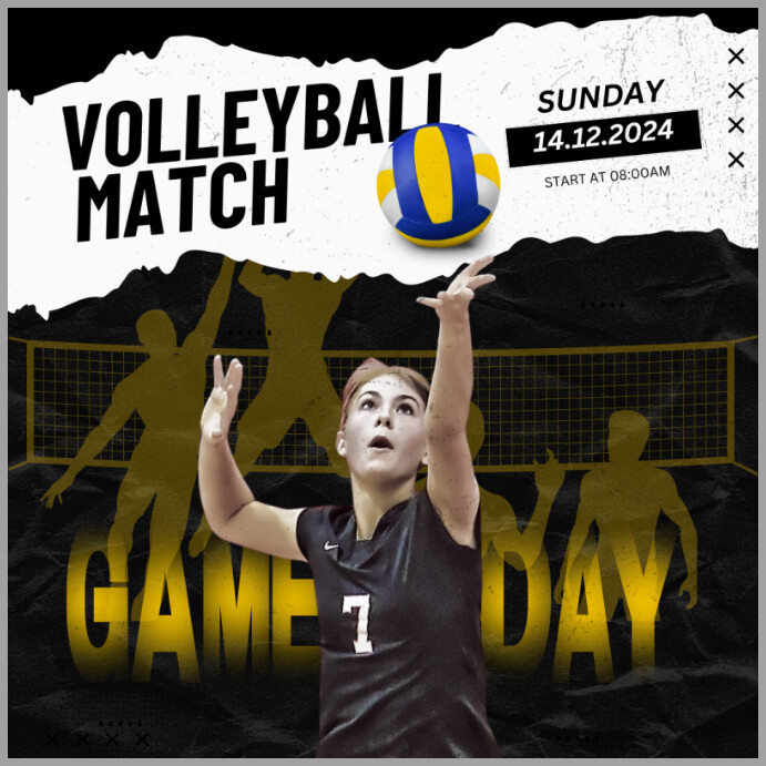 Copy of Black 3d Match Day Poster Template Instagram | PosterMyWall
