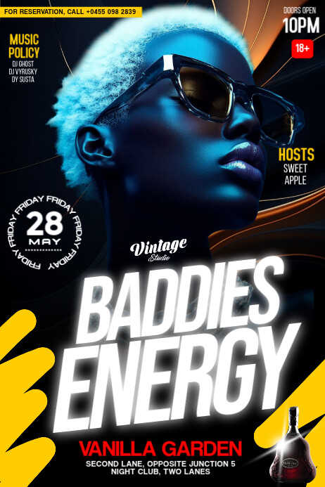 Copy of Black 3D Maximalist Colourful Baddies Night Club Event Party ...