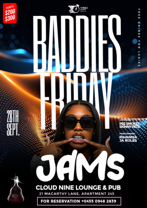Plantilla de Black 3D Maximalist Friday Baddies Night Party Event Flyer ...