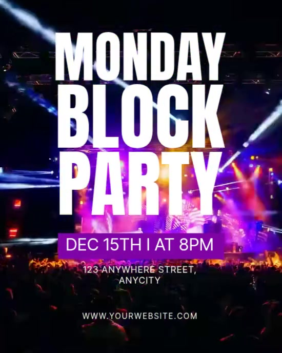 Black 3d Monday Block Party Instagram Portrait Template | PosterMyWall