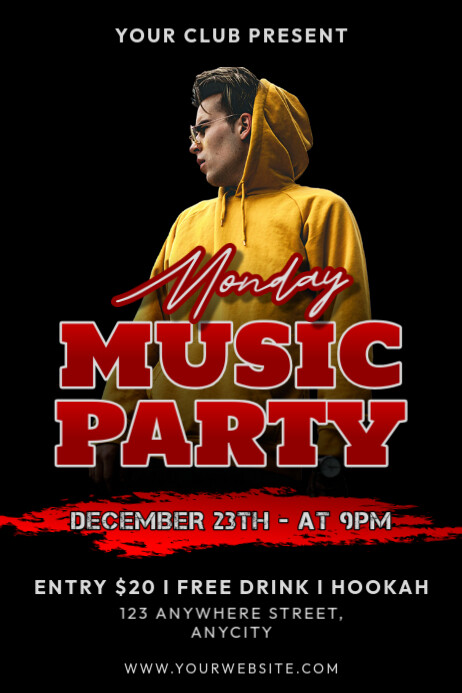 Copy of Black 3d Monday Music Party Poster | PosterMyWall