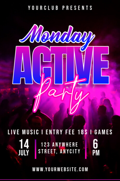 Copy of Black 3d Monday Night Party Poster | PosterMyWall
