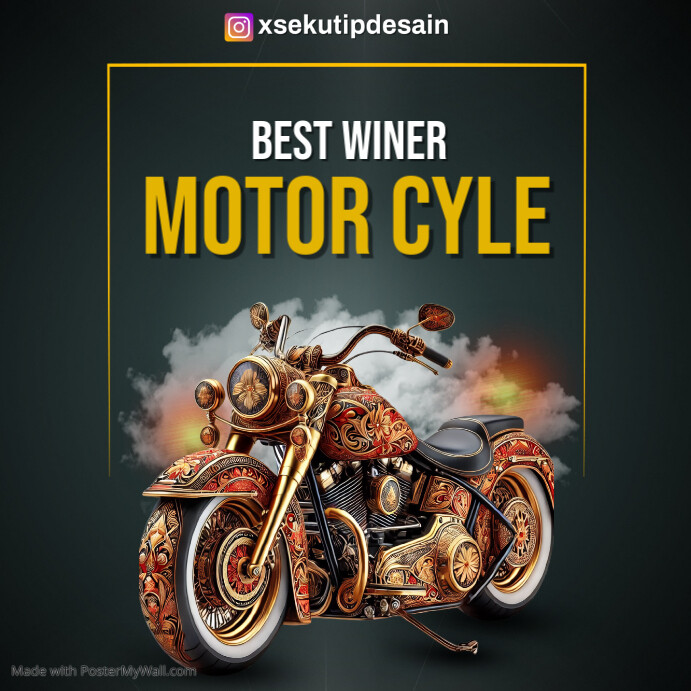 Copy of Black 3d Motor Cycle Instagram Post | PosterMyWall