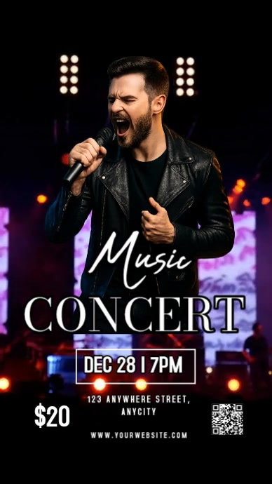 Black 3d Music Concert Reel Instagram Template | PosterMyWall