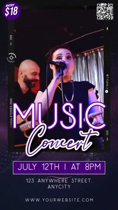 Plantilla de Black 3d Music Concert Reel Instagram | PosterMyWall