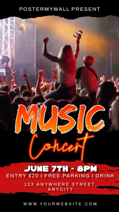 Copy of Black 3d Music Concert Reel Instagram | PosterMyWall