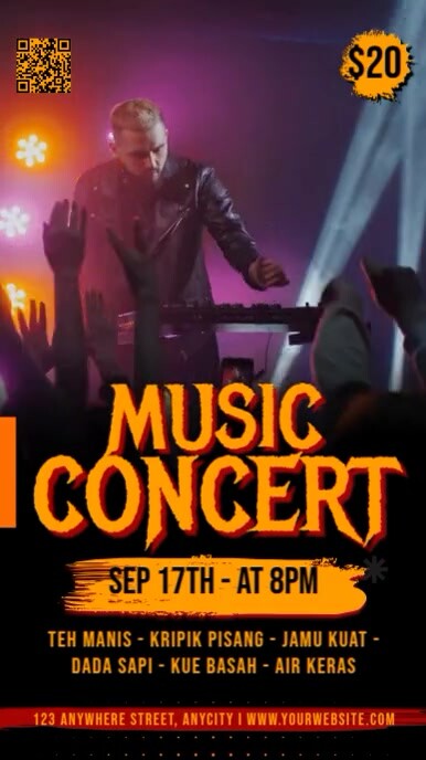 Plantilla de Black 3d Music Concert Reel Instagram | PosterMyWall