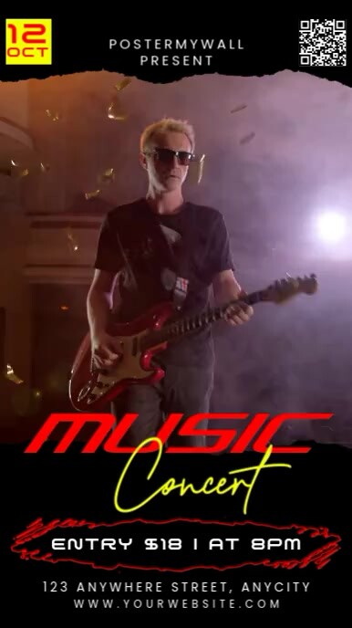 Plantilla de Black 3d Music Concert Reel Instagram | PosterMyWall