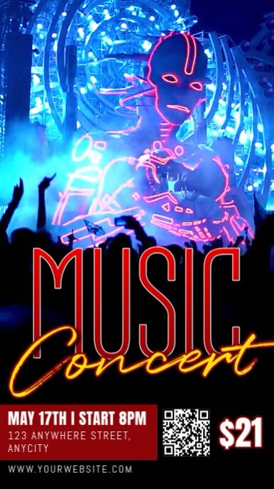 Black 3d Music Concert Reel Instagram Modelo | PosterMyWall