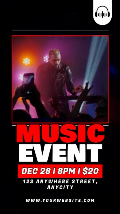 Plantilla de Black 3d Music Event Instagram Story | PosterMyWall