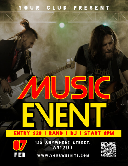 Black 3d Music Event Pamflet (letter As) Template | PosterMyWall