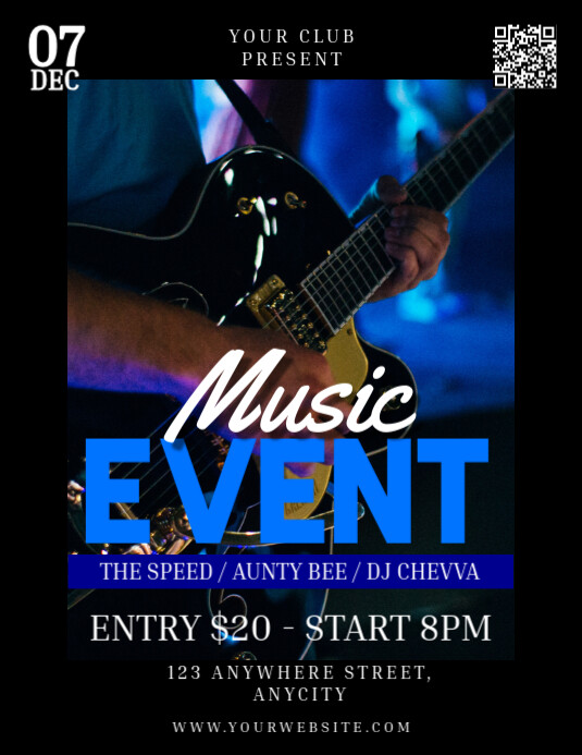 Copy of Black 3d Music Event Pamflet (letter As) | PosterMyWall