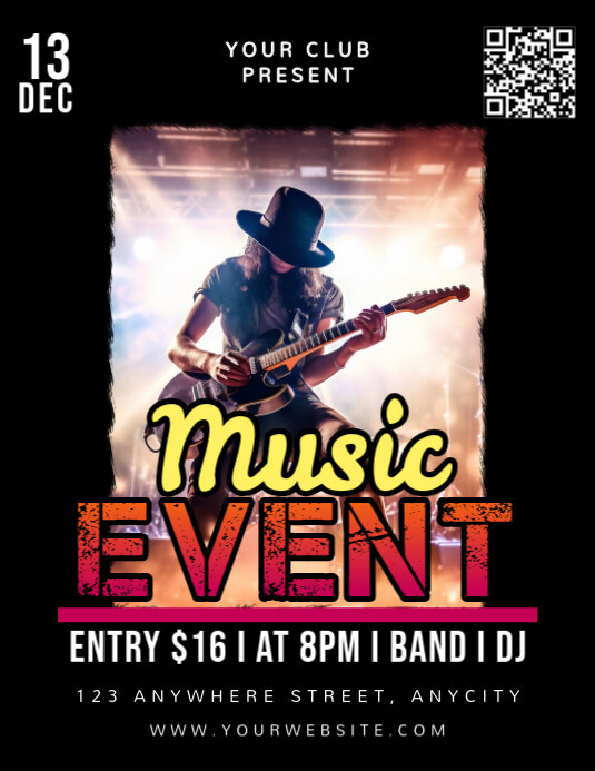 Copy of Black 3d Music Event Pamflet (letter As) | PosterMyWall