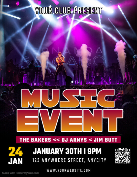 Black 3d Music Event Pamflet (letter As) Template | PosterMyWall