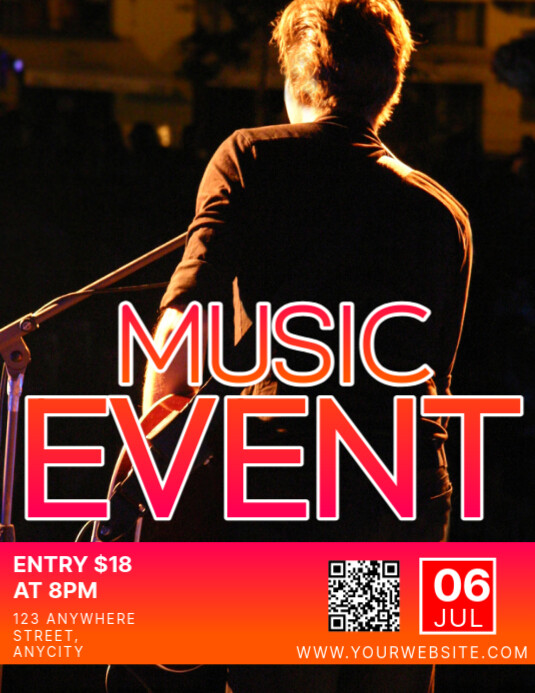 Black 3d Music Event Pamflet (letter As) Template | PosterMyWall