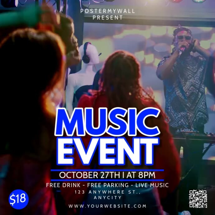Black 3d Music Event Pos Instagram Template | PosterMyWall