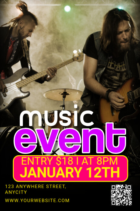 Black 3d Music Event Poster Template | PosterMyWall