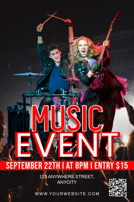 Plantilla de Black 3d Music Event Poster | PosterMyWall