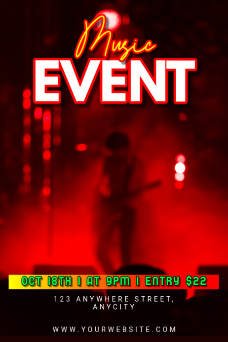 Black 3d Music Event Poster Template | PosterMyWall