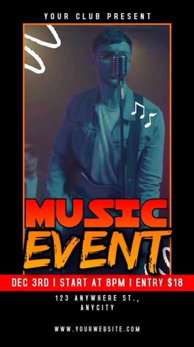 Black 3d Music Event Reel Instagram Template | PosterMyWall