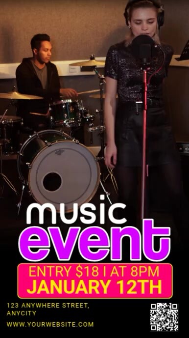 Black 3d Music Event Reel Instagram Template | PosterMyWall