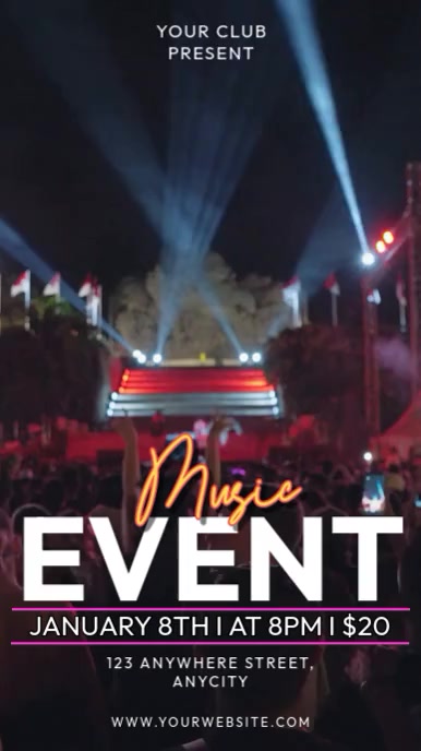 Black 3d Music Event Reel Instagram Template | PosterMyWall