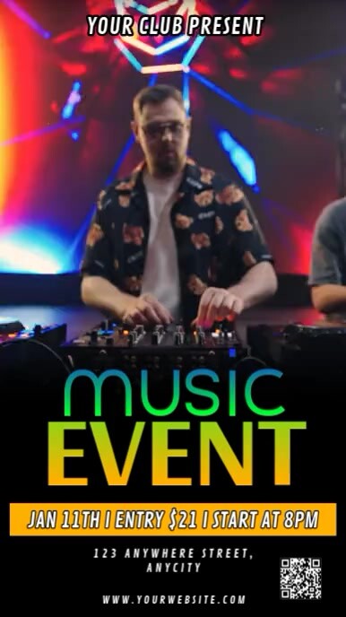 Black 3d Music Event Reel Instagram Template | PosterMyWall