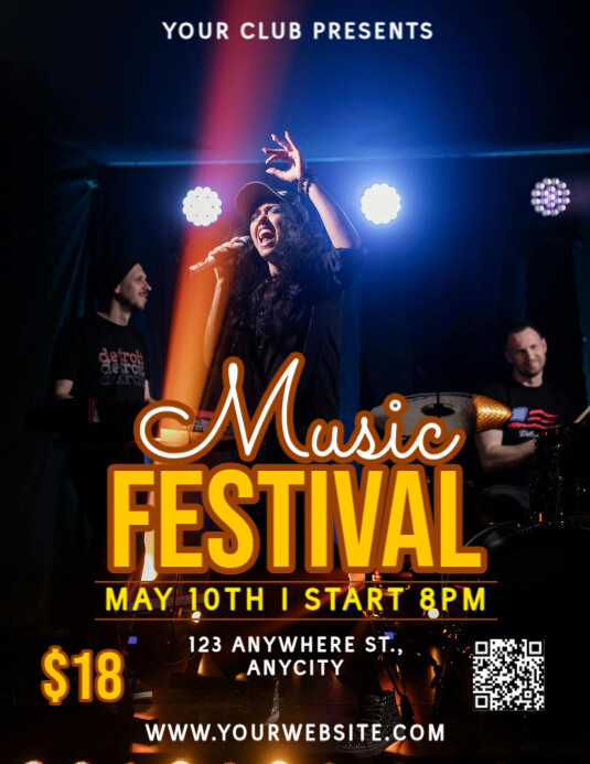 Black 3d Music Festival Pamflet (letter As) Template | PosterMyWall