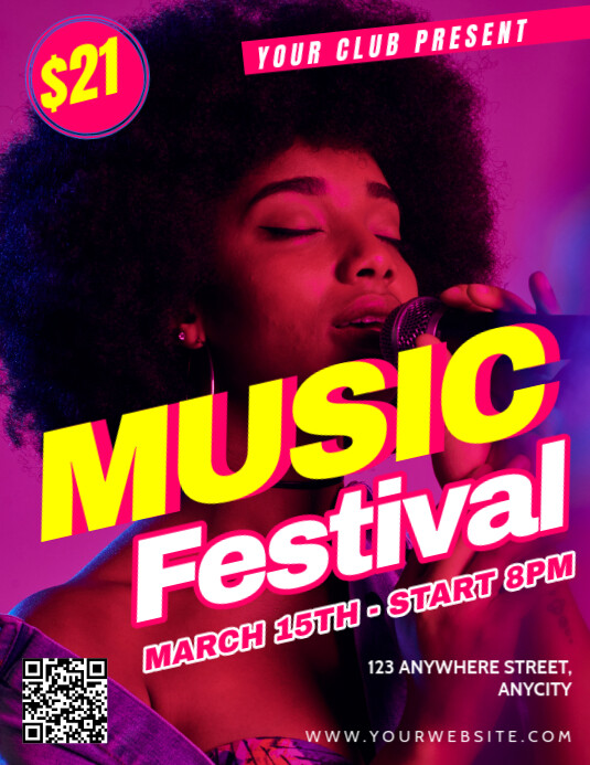 Black 3d Music Festival Pamflet (letter As) Template | PosterMyWall