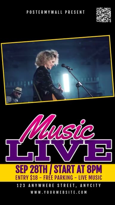 Plantilla de Black 3d Music Live Reel Instagram | PosterMyWall