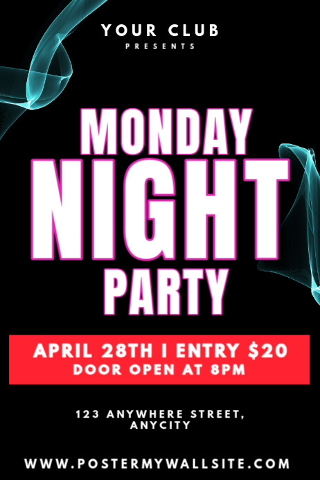 Black 3d Music Night Party Poster Template | PosterMyWall