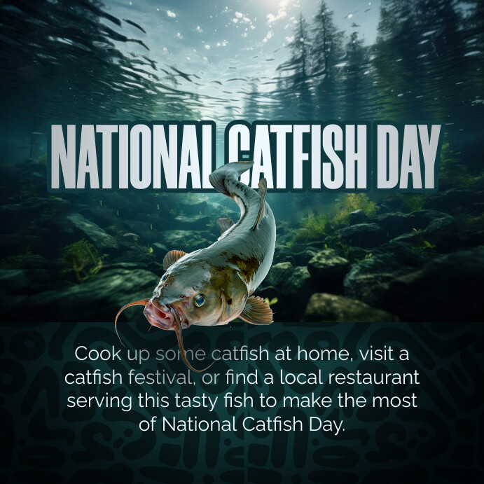 Modèle Black 3d National Catfish Day Instagram Post | PosterMyWall