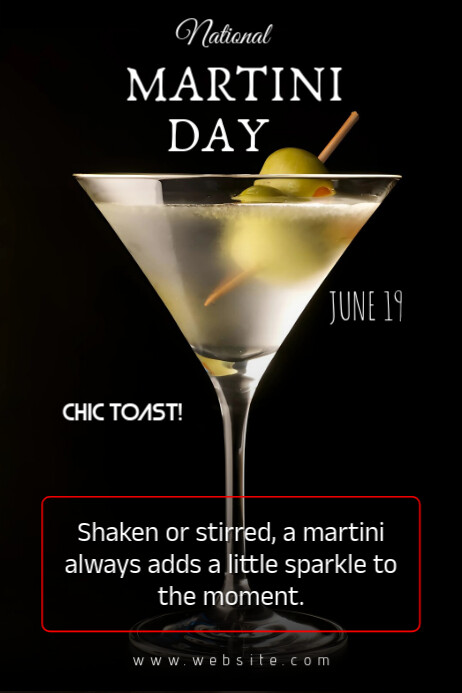 Black 3d National Martini Day Poster Template | PosterMyWall