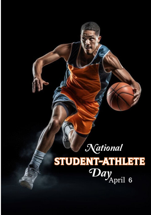 Copy of Black 3d National Student-athlete Day Template A4 | PosterMyWall