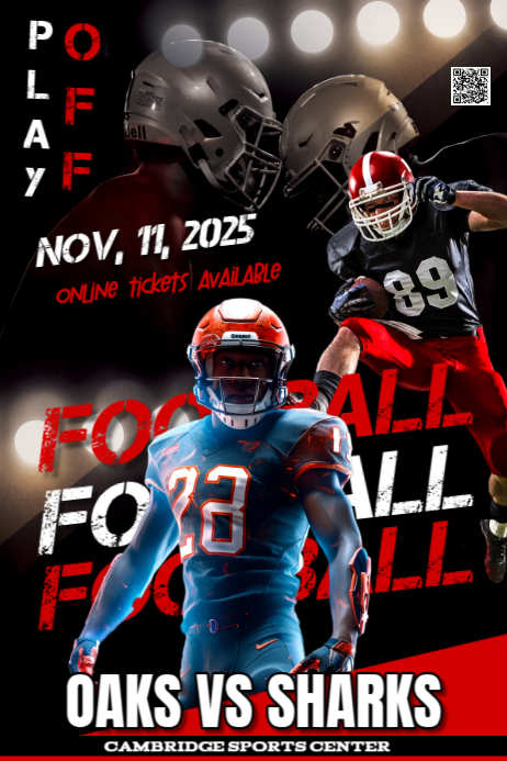 Black 3d Nfl Football Match Day Template Poster | PosterMyWall