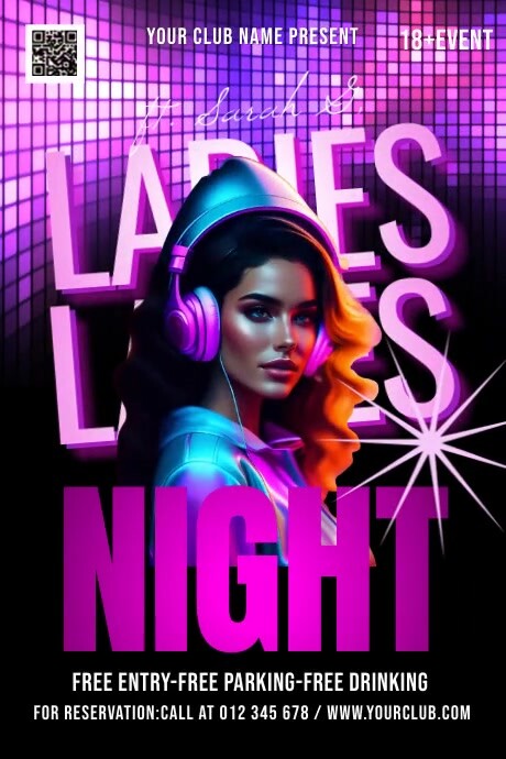 Modèle Black 3d Night Ladies Party Poster | PosterMyWall