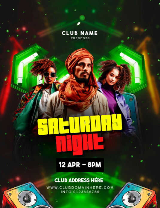Black 3d Party Flyer Flyer (us Letter) Template | PosterMyWall