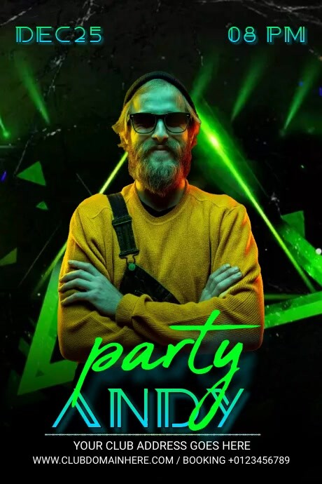 Modèle Black 3d Party Night Poster | PosterMyWall