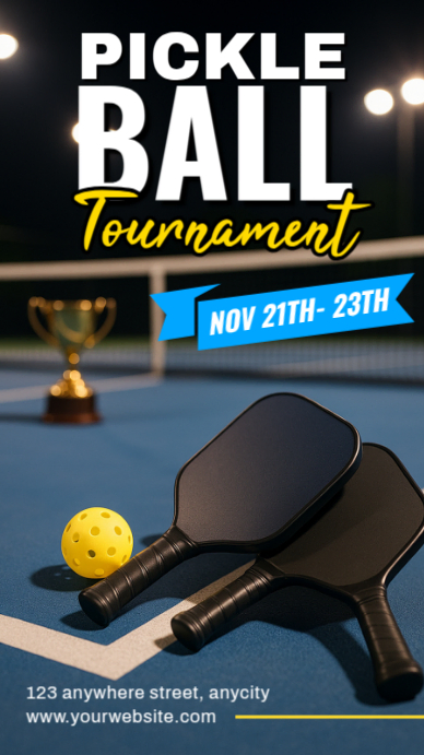 Black 3d Pickleball Tournament Instagram Story Template | PosterMyWall