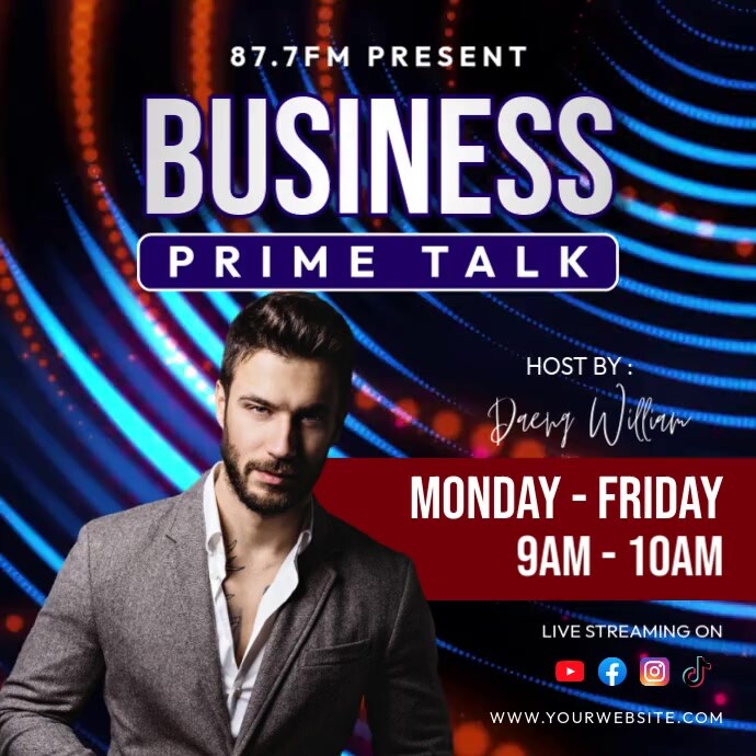 Copy of Black 3d Radio Talk Show Pos Instagram | PosterMyWall