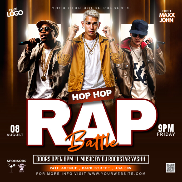 Black 3d Rap Battle Flyer Template Instagram Post | PosterMyWall