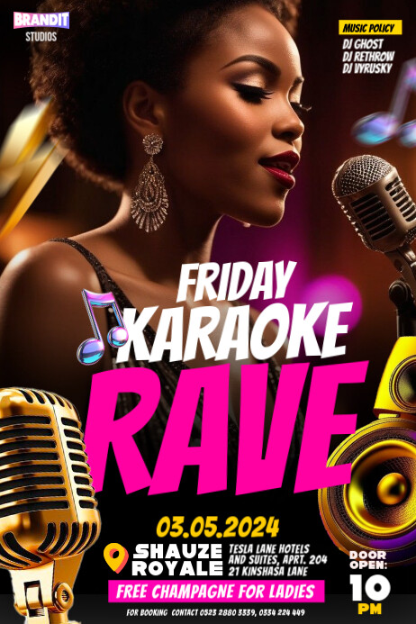 Black 3d Rave Party A4 Party Flyer Poster (1) Template | PosterMyWall