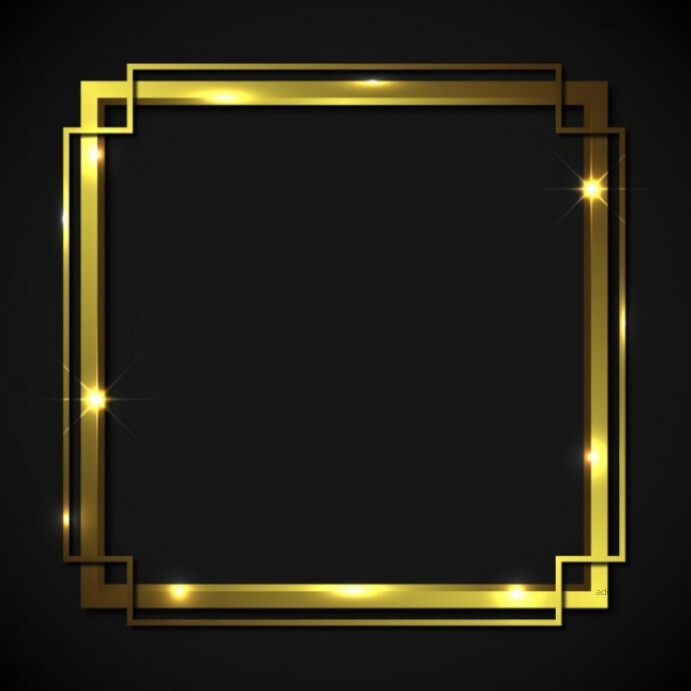 Modèle Black 3d Realistic Golden Frame Design Insta | PosterMyWall