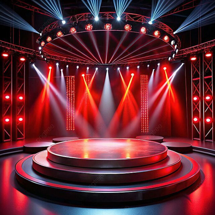 Plantilla de Black 3d Red Spotlight Stage Instagram Post | PosterMyWall