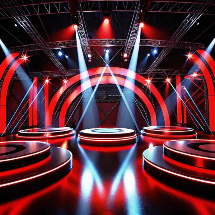 Black 3d Red Spotlight Stage Instagram Post Templat | PosterMyWall