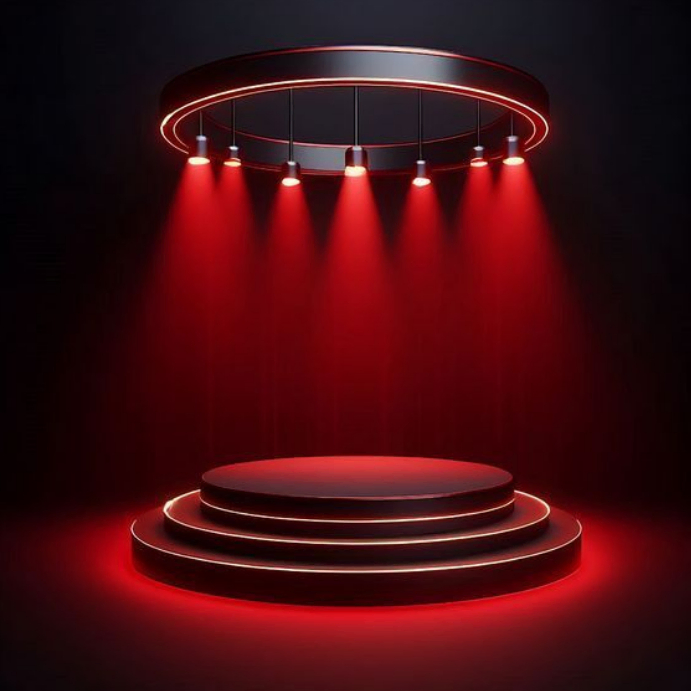 Black 3d Red Spotlight Stage Instagram Post Template | PosterMyWall