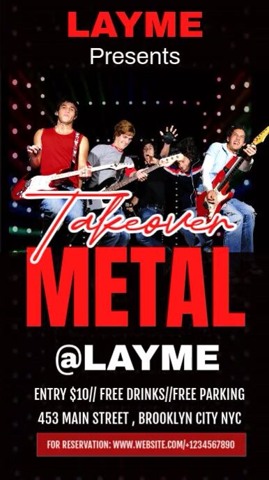 Black 3d Red takeover metal Digital Display (9:16) Template | PosterMyWall