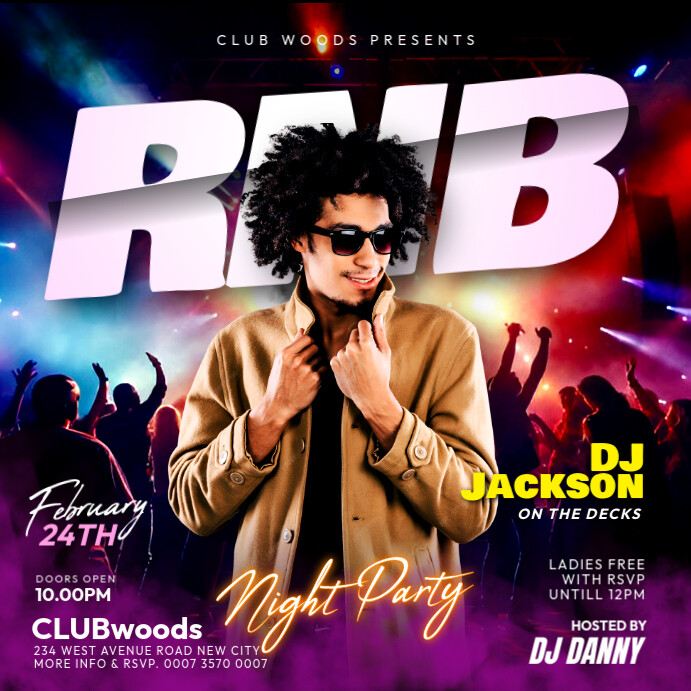 Black 3d Rnb Music Dj Performance Schedule Club Event Invitation Flyer ...